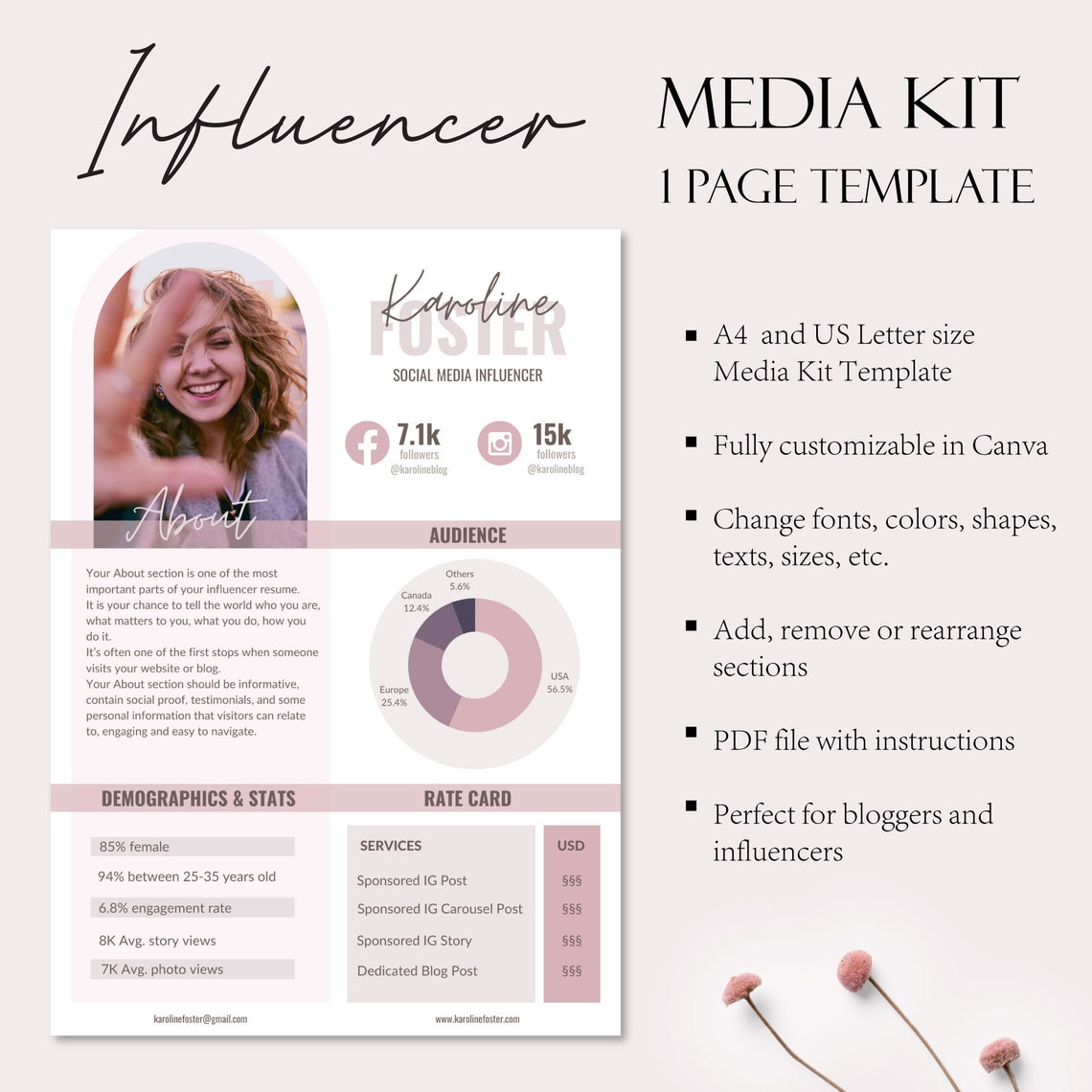 Ultimate Influencer Media Kit Template Social Media Kit for Bloggers ...