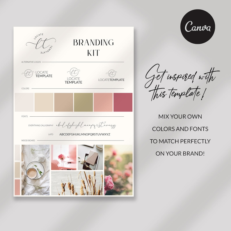 Canva Brand Kit Template, Premade Branding Kit, Brand Board Template ...