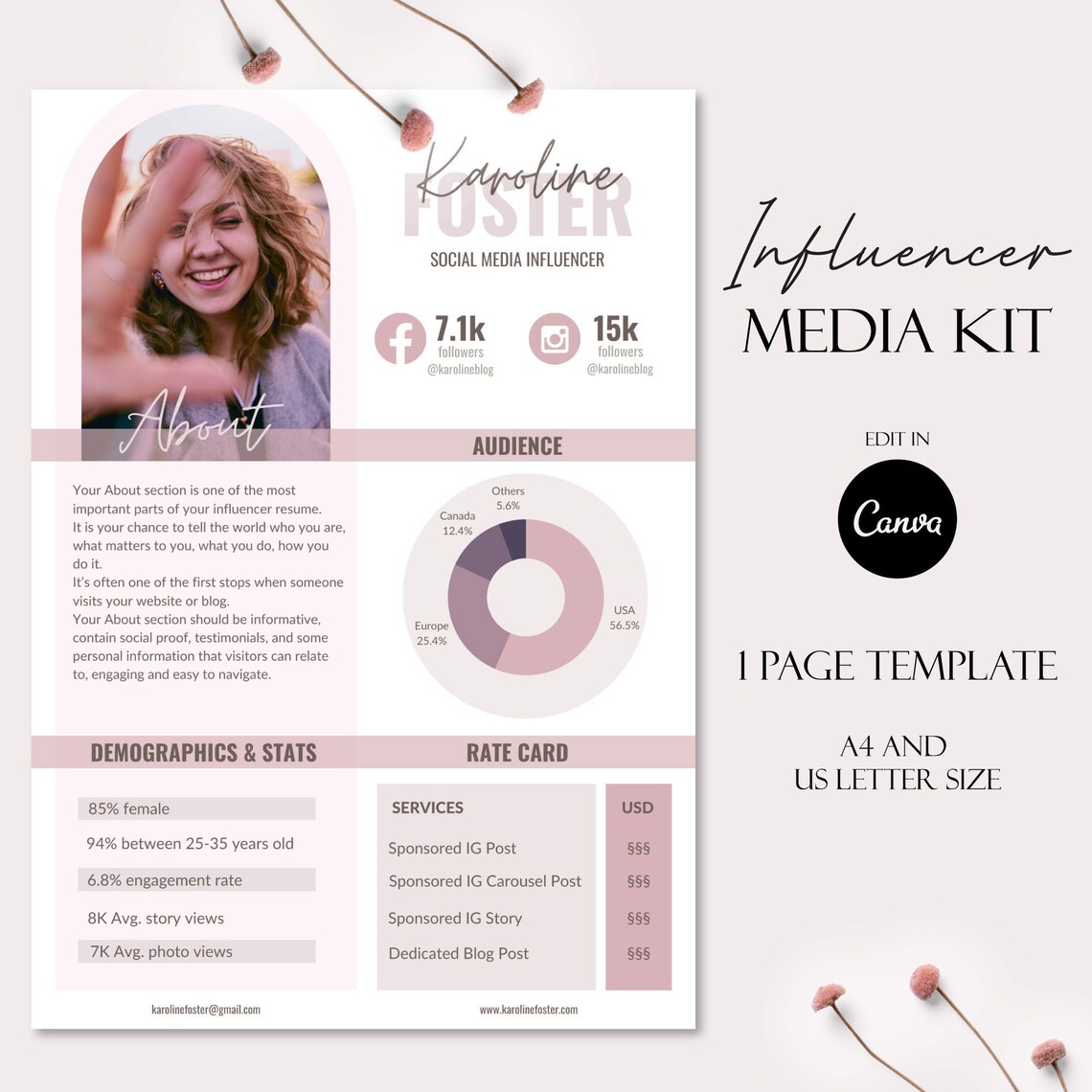 Ultimate Influencer Media Kit Template Social Media Kit for Bloggers ...