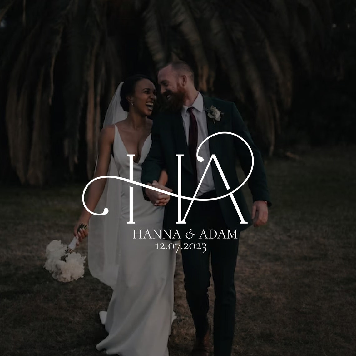 Modern Wedding Monogram, Wedding Logo, Elegant Wedding Couple Logo ...
