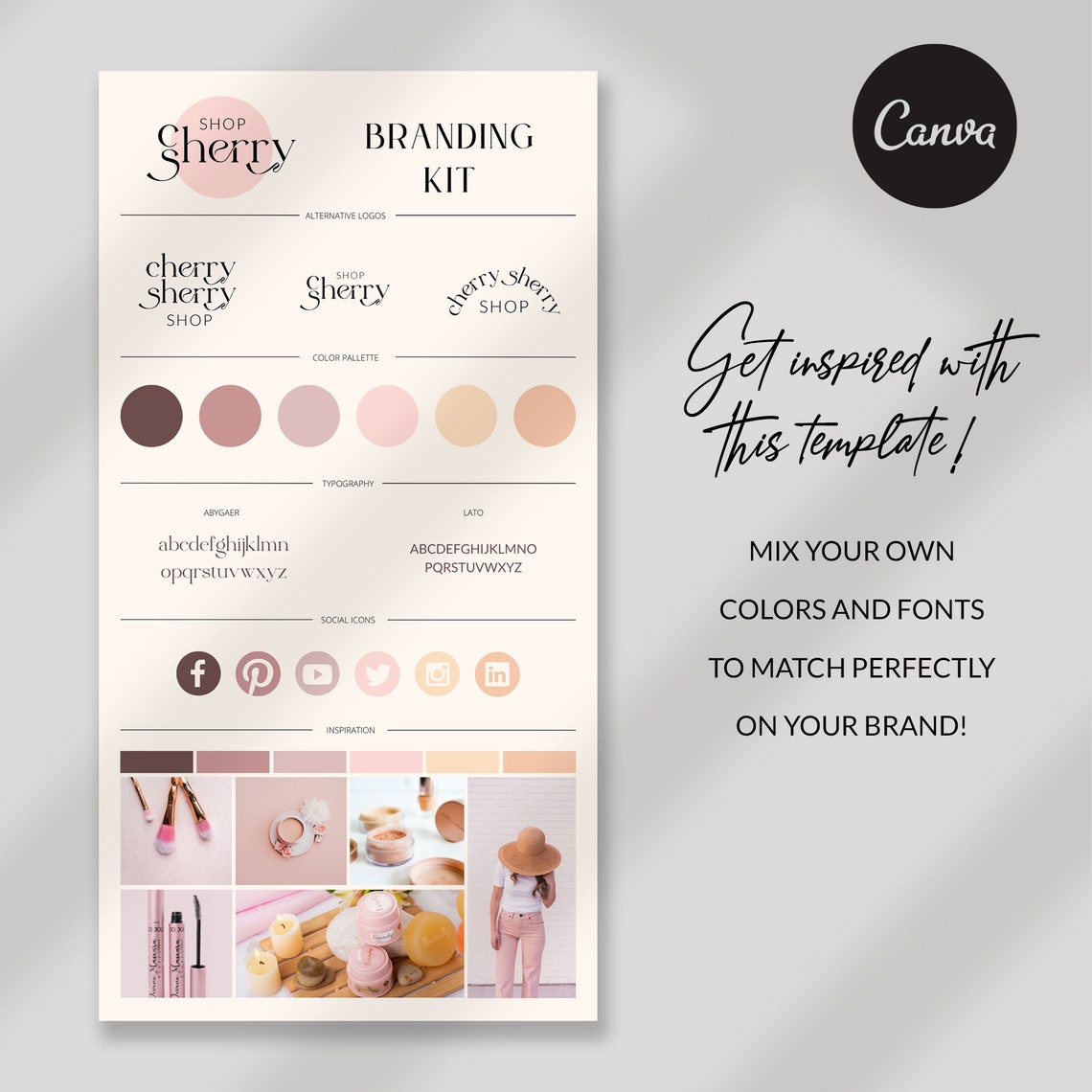 Brand Kit Canva Template for Branding Kit for Small Business Branding ...