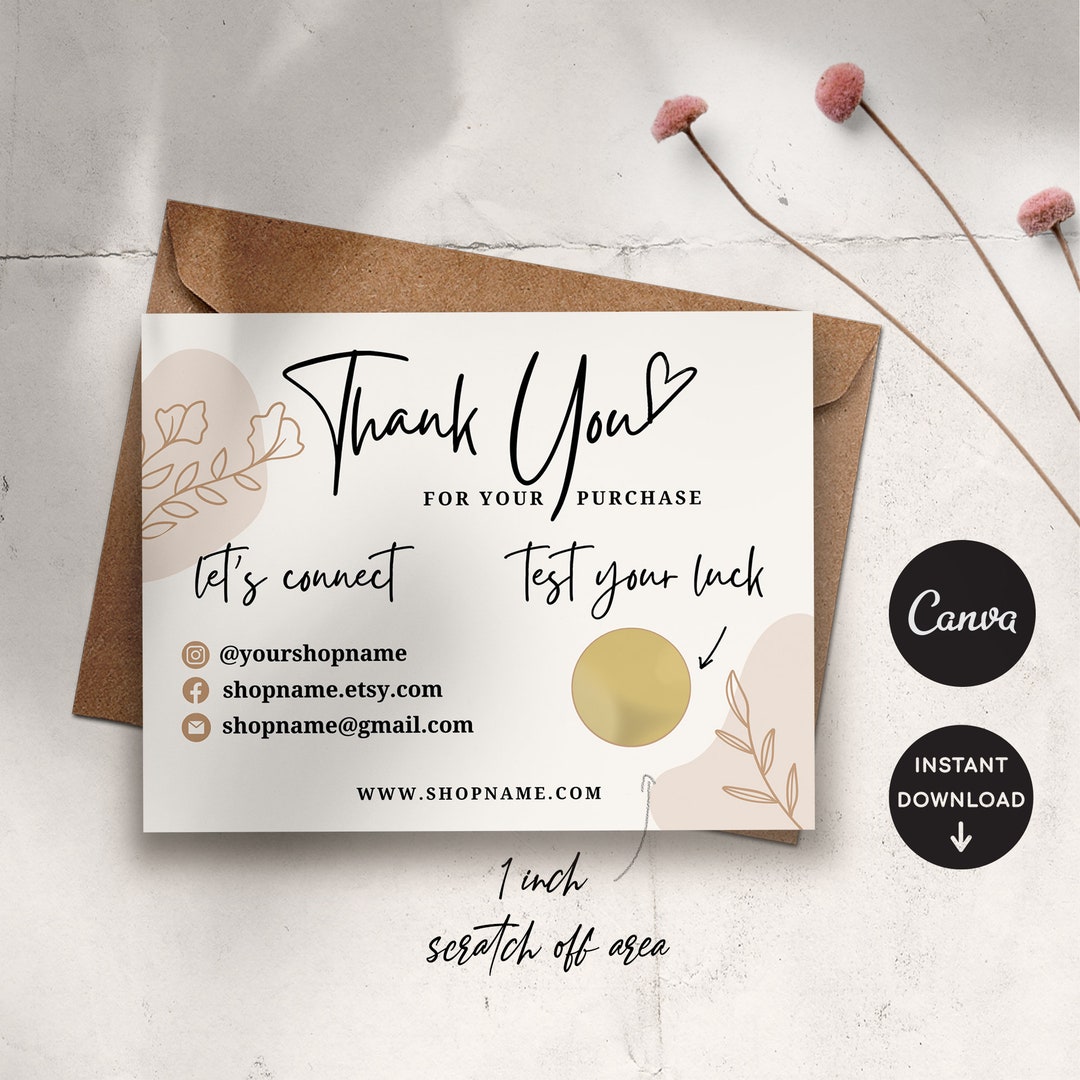 Business Thank You Card Template for Small Business Thank You Note ...