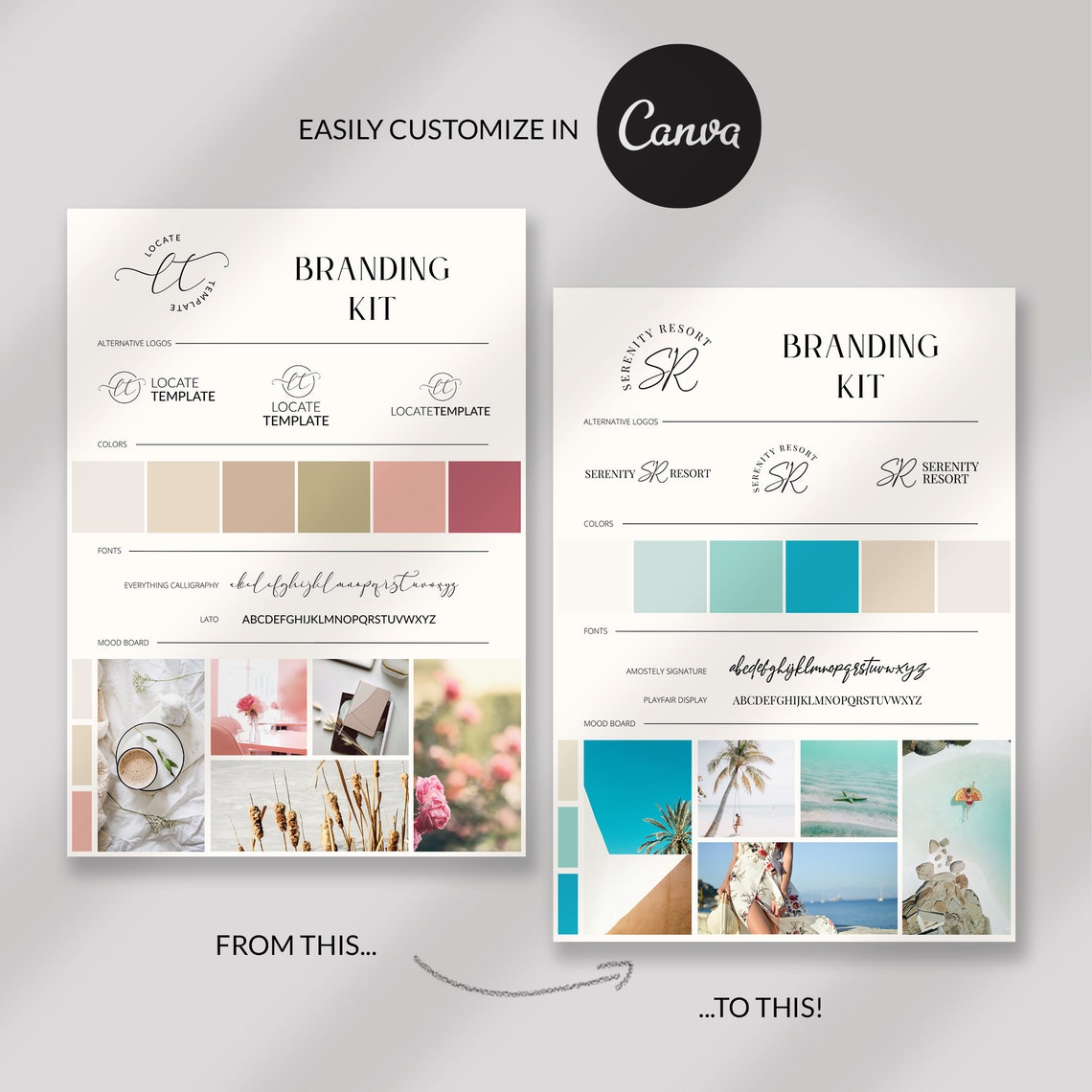 Canva Brand Kit Template, Premade Branding Kit, Brand Board Template ...