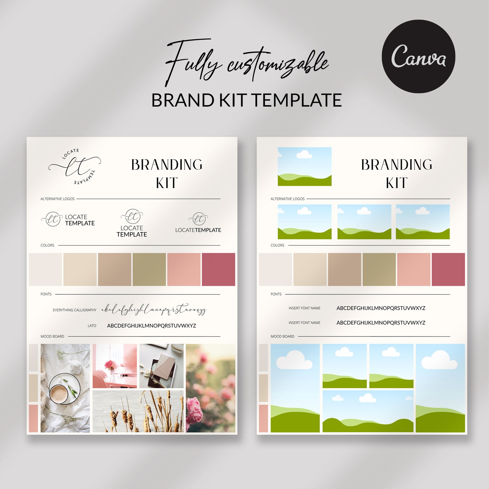 Canva Brand Kit Template, Premade Branding Kit, Brand Board Template ...