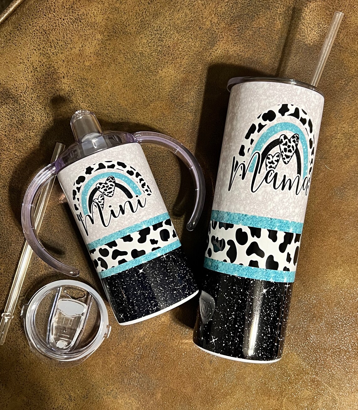 Mama and Mini Cow Print Matching Tumblers - Etsy