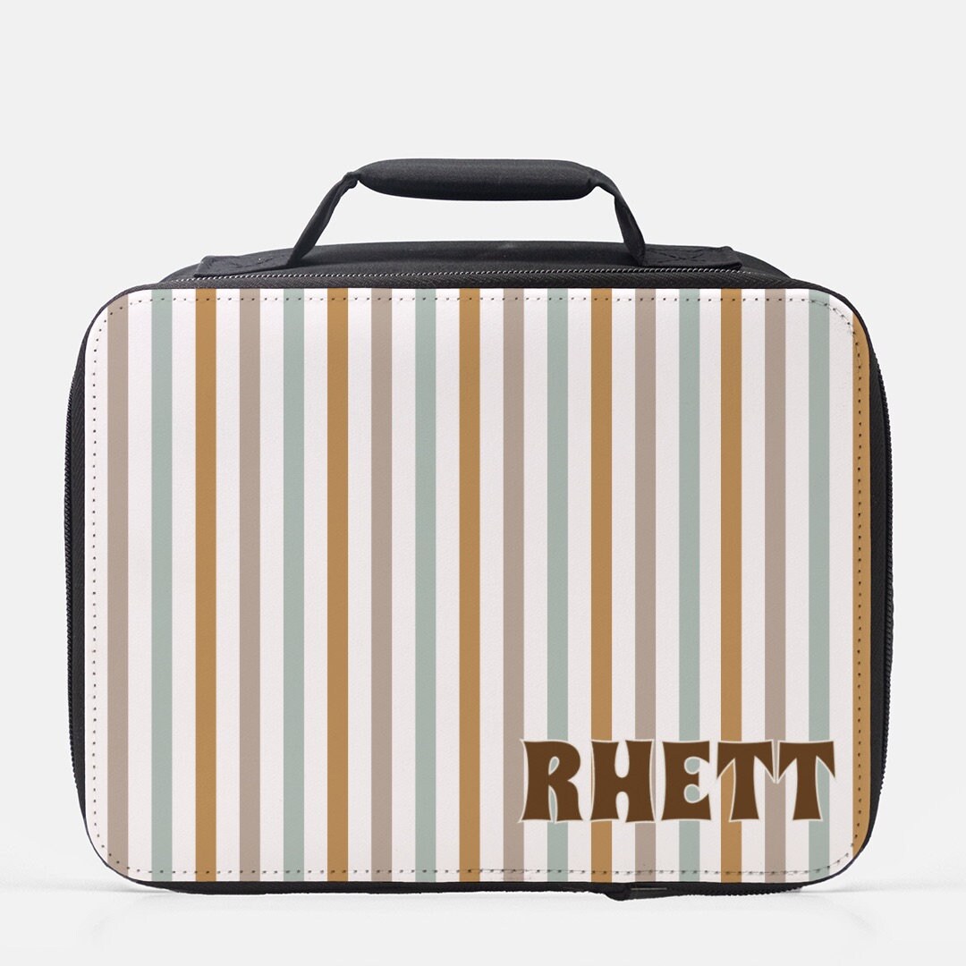 Personalized Striped Lunch Box, Back to School, Lunch Box, Customized ...