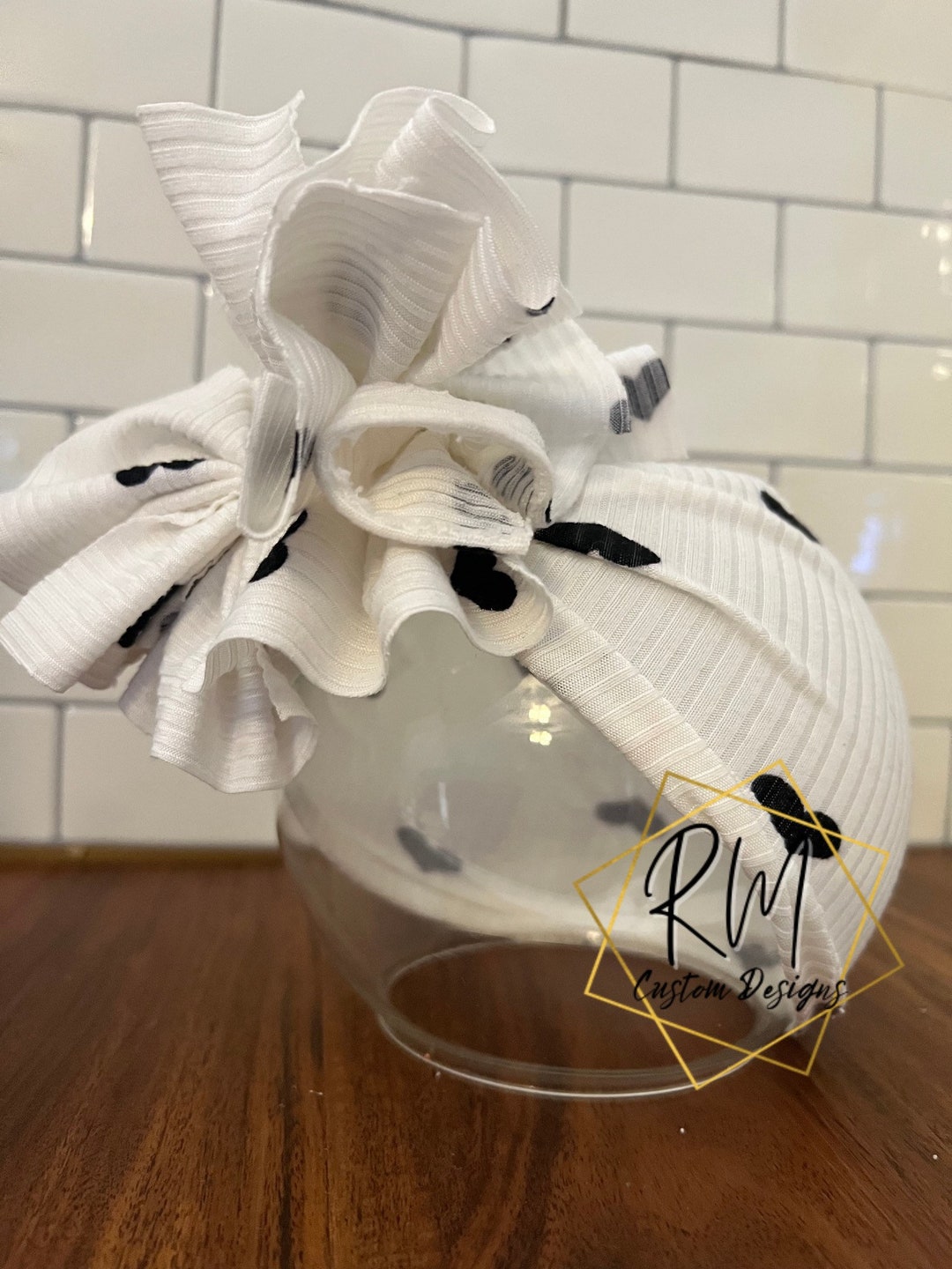 White Heart Knit Fabric Messy Hair Bow, Heart Kids Bow, Messy Bow ...