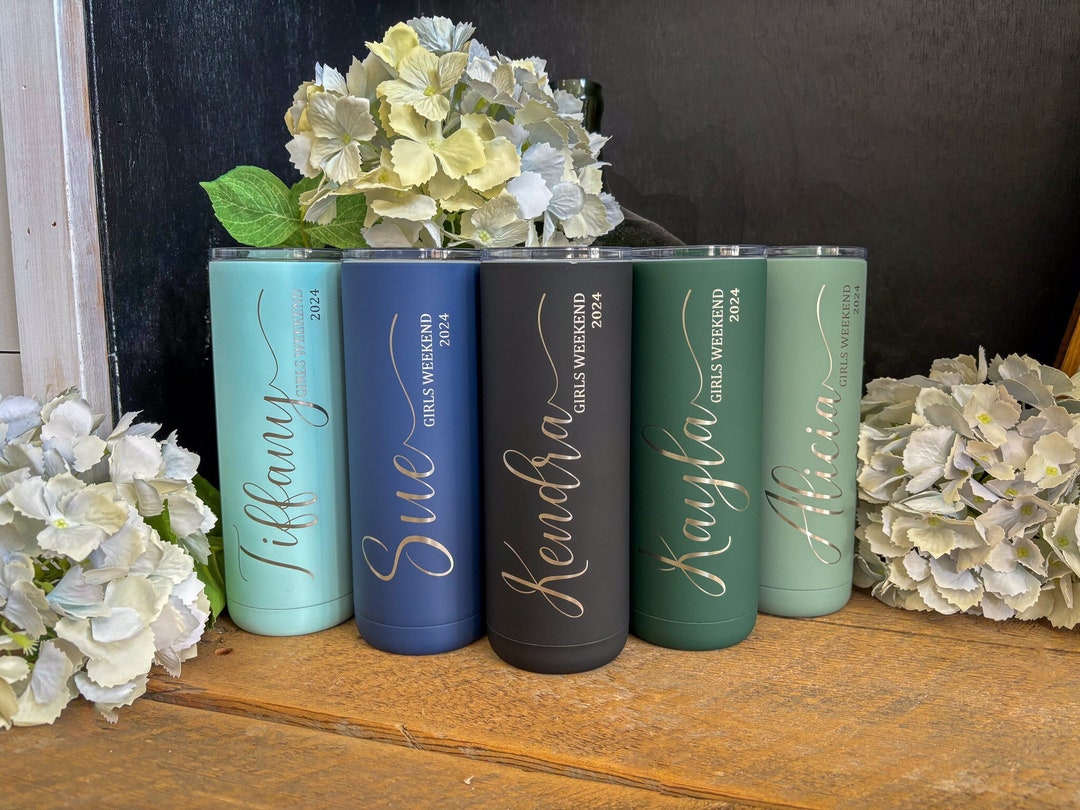 Bachelorette Party Cups, Customized Bridesmaid Tumbler, Laser Engraved ...
