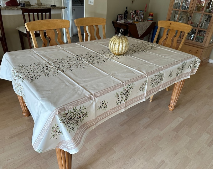 Rectangular 78" or 98" Coated Cotton Provence Tablecloth off White - Etsy