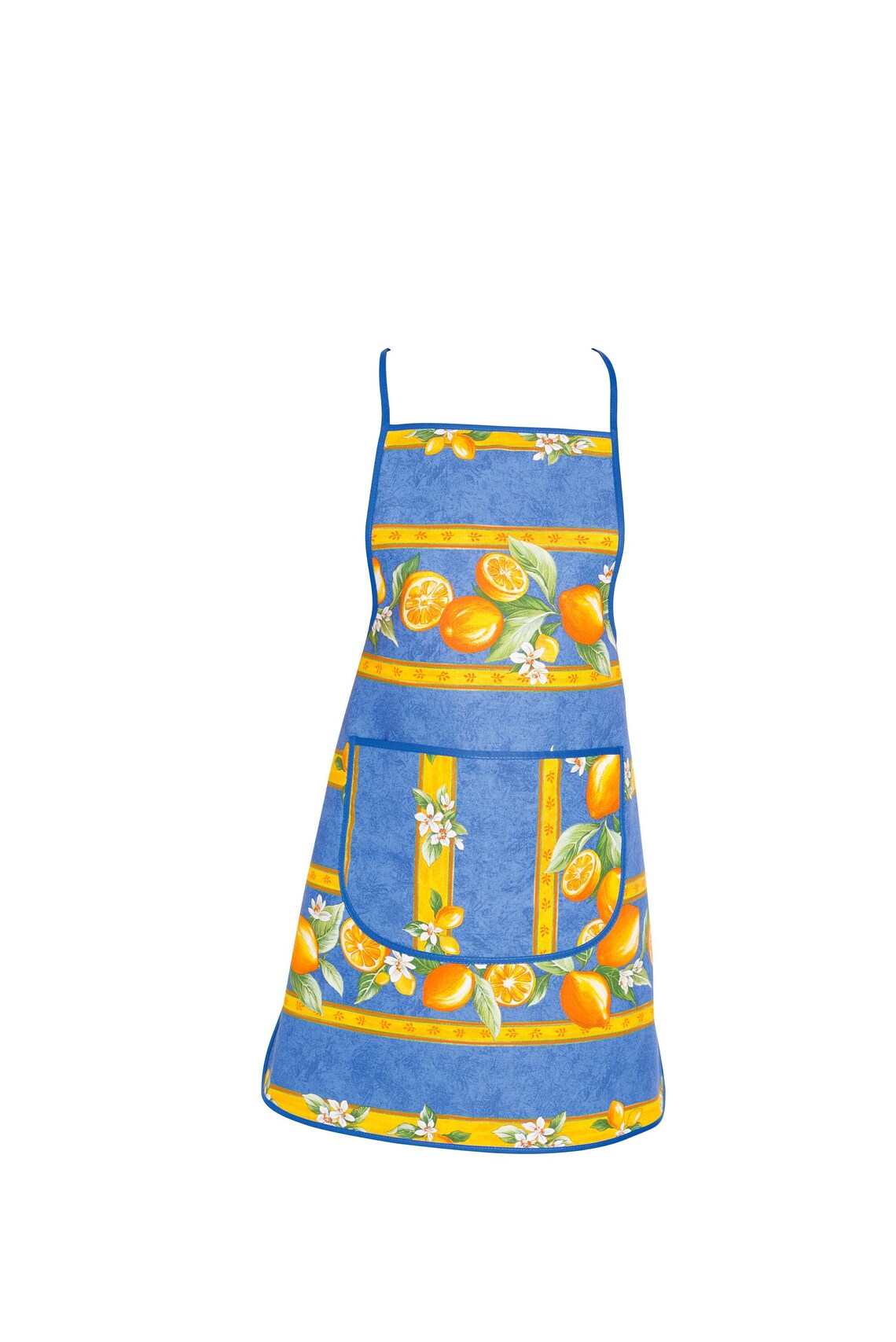 Provence Kitchen Apron Cotton blue Lemon With - Etsy