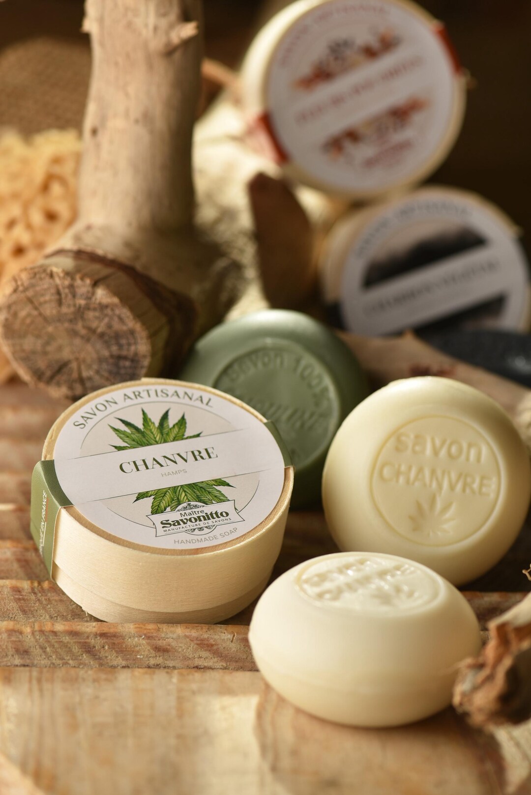 Natural Spa Round Soap in Wooden Decorative Gift Box Made in France ...