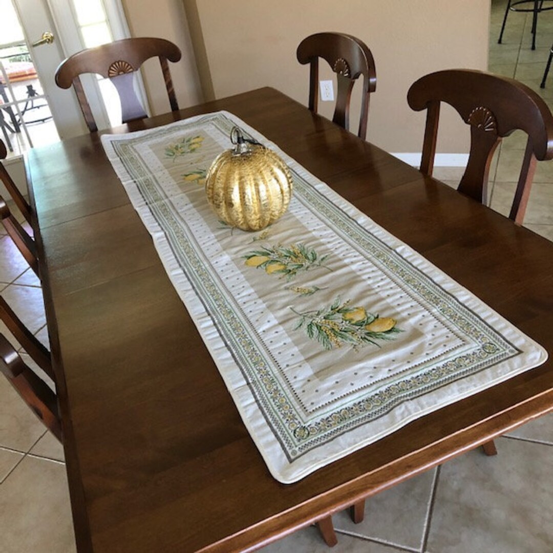 Provence Table Runner Jacquard Lemon Woven Tapestry From France - Etsy