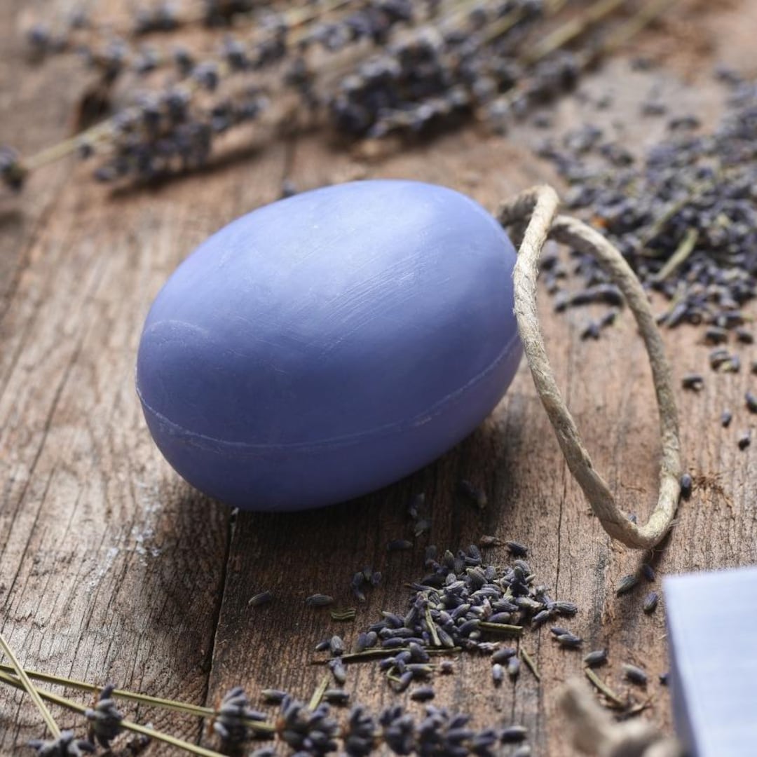 Natural French Soap With Hanging Rope Oval Soap Bar Almond Oil Natural ...