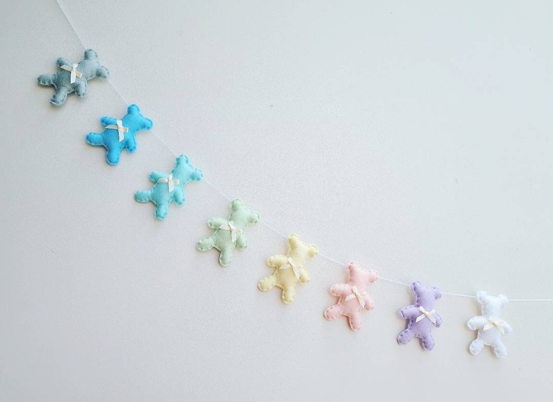 Build your own Bear Garland pastel nursery garland teddy | Etsy