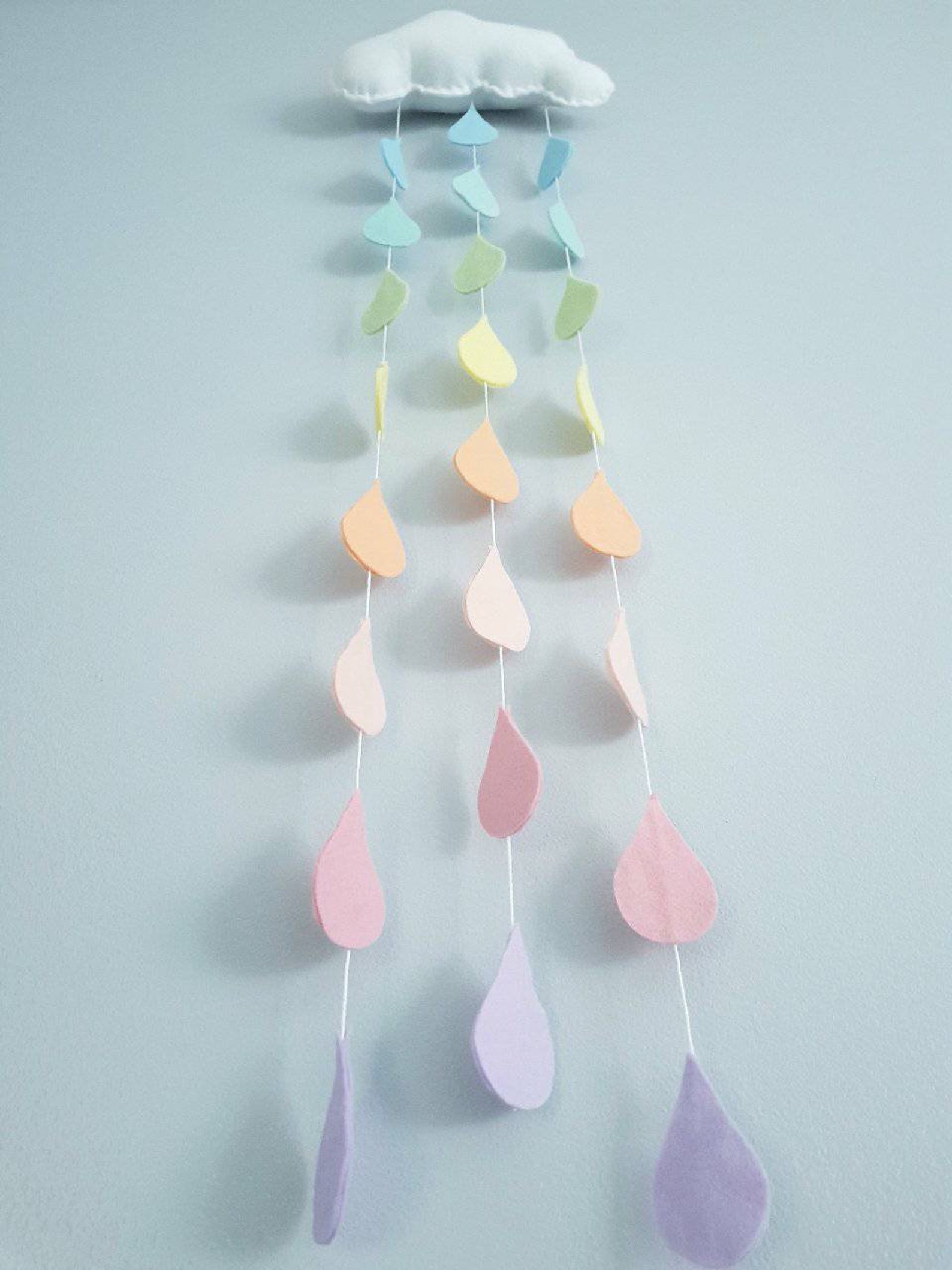 Pastel Raindrop Wall Hanging Neutral Nursery Decor Pastel - Etsy