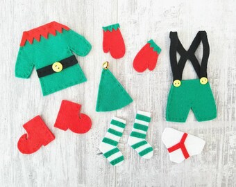 Christmas Garland Elf's Laundry Hand Knitted Washing Line Hanging ...