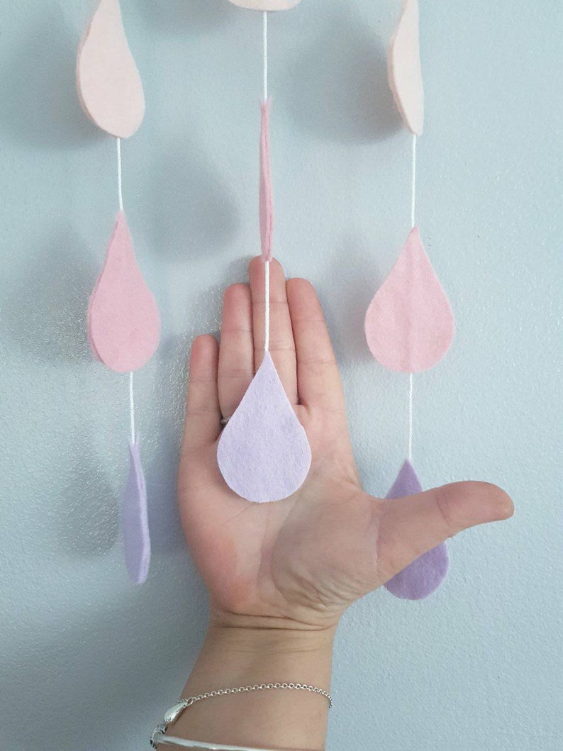 Pastel Raindrop Wall Hanging Neutral Nursery Decor Pastel - Etsy