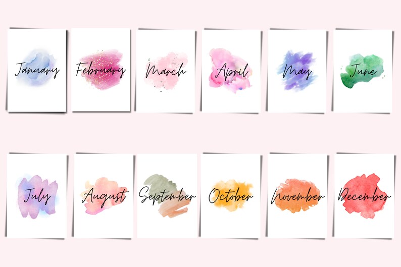 12 Monthly Planner Dividers, Monthly Dividers, Cover Sheets, Printable ...