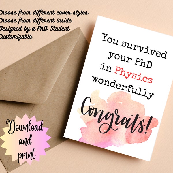 Phd Graduation Card - Etsy