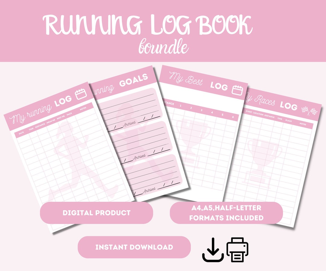Cute Style Running Log Printable Template - Etsy