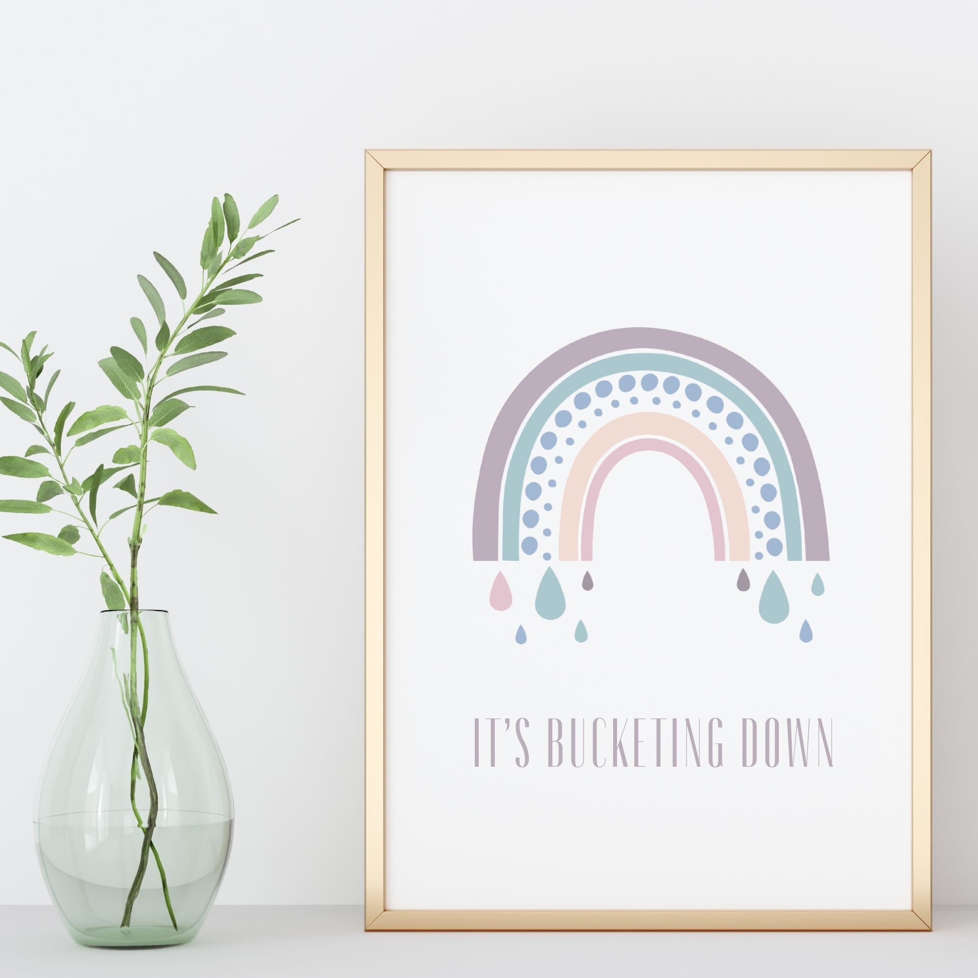 It's Bucketing Down Print Wall Art A4 - Etsy