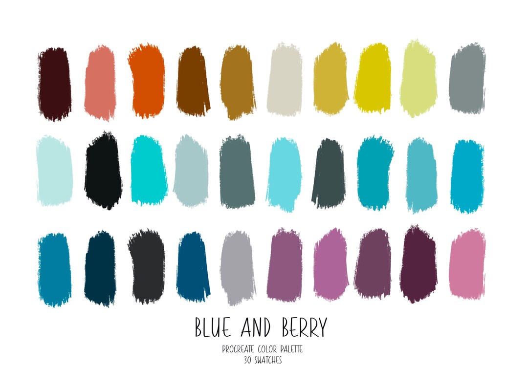 Blue and Berry Procreate Color Palette 30 Colors iPad Instant Download ...