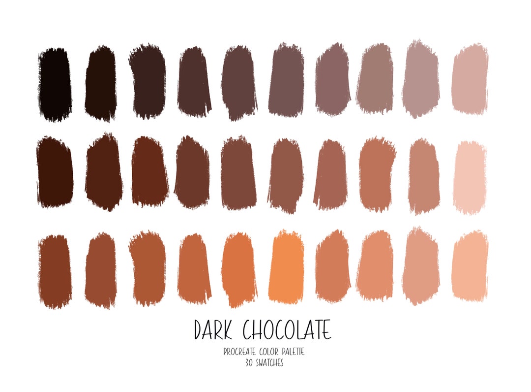 Dark Chocolate Procreate Color Palette 30 Colors iPad Instant Download ...