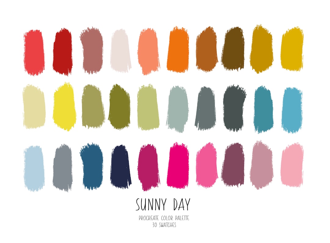 Sunny Day Procreate Color Palette 30 Colors iPad Instant Download ...