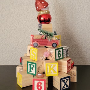 Alphabet Block Tree With Decorations - Etsy