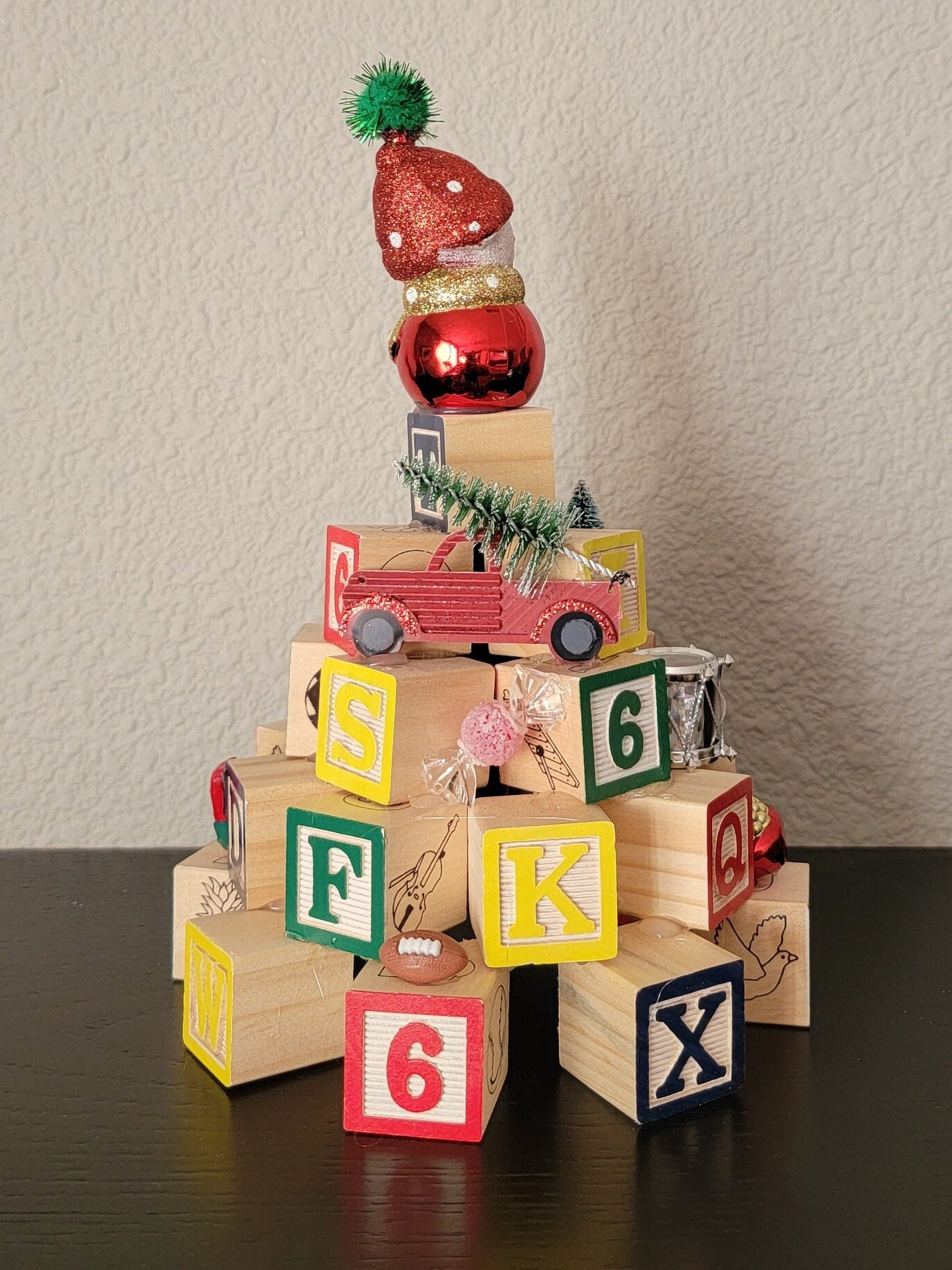 Alphabet Block Tree With Decorations - Etsy
