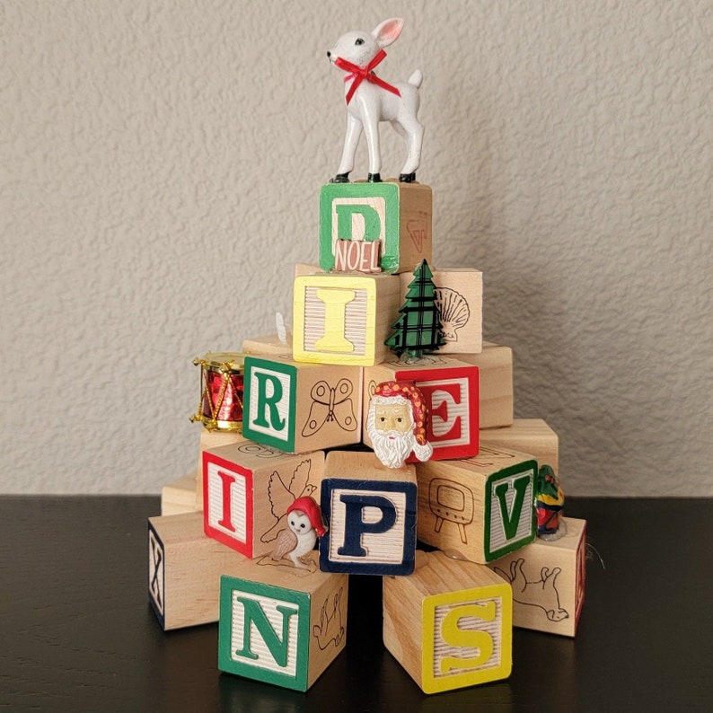 Alphabet Block Tree With Decorations - Etsy