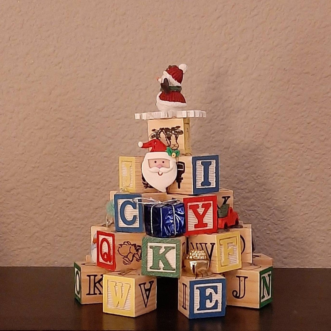 Alphabet Block Tree With Decorations - Etsy