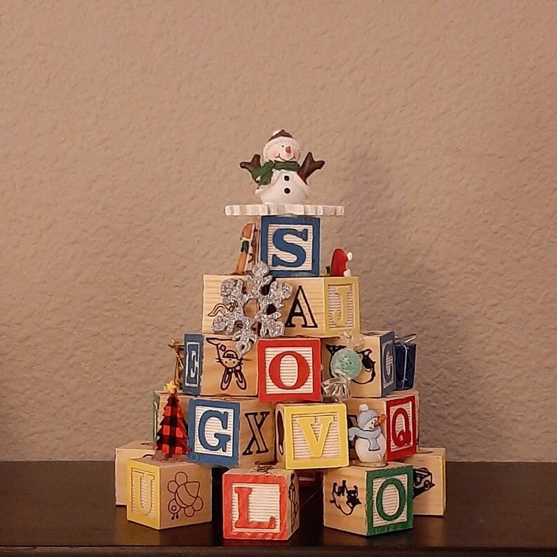 Alphabet Block Tree With Decorations - Etsy