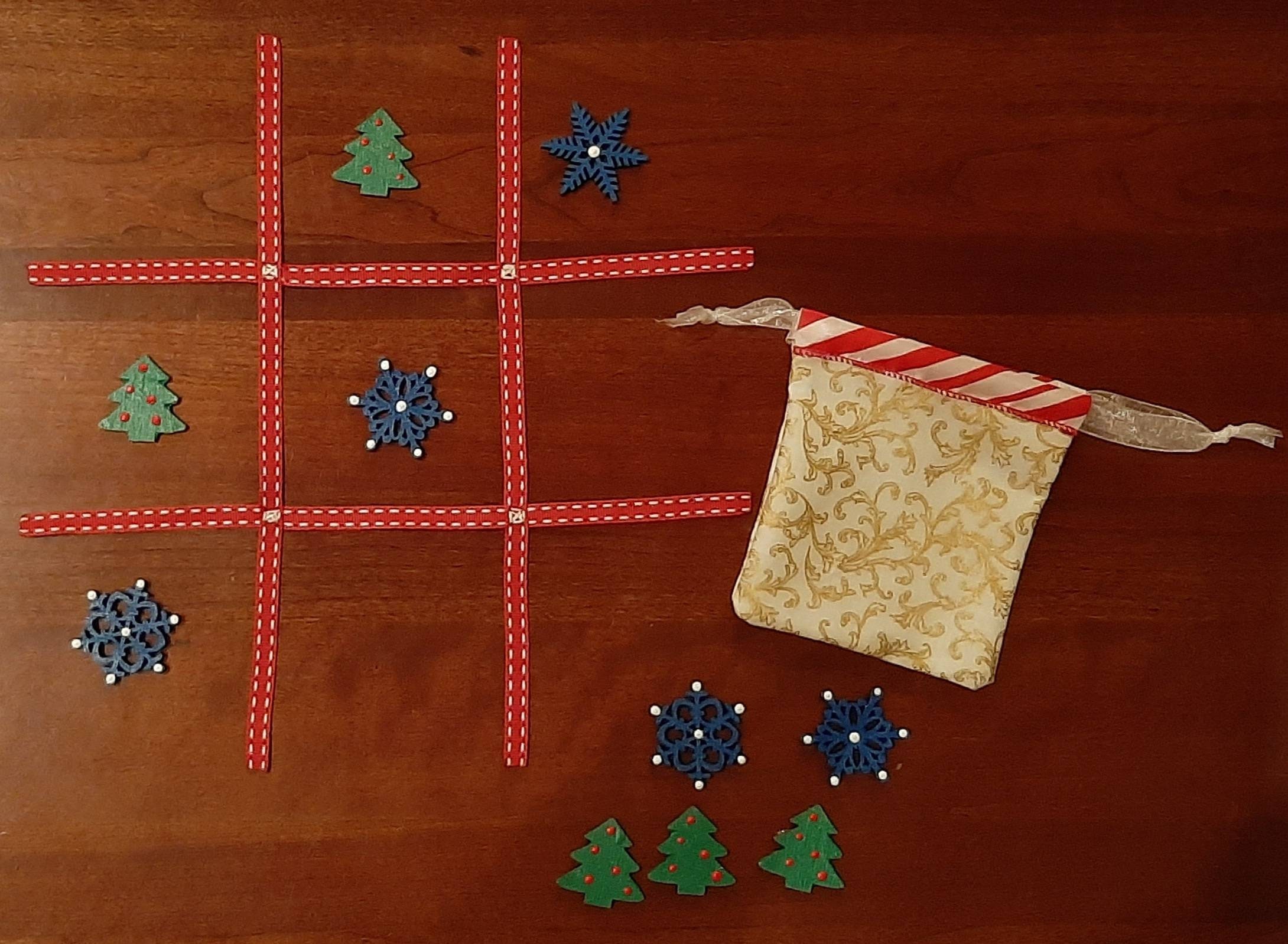 Tic Tac Toe Game, Christmas Theme, Handmade - Etsy