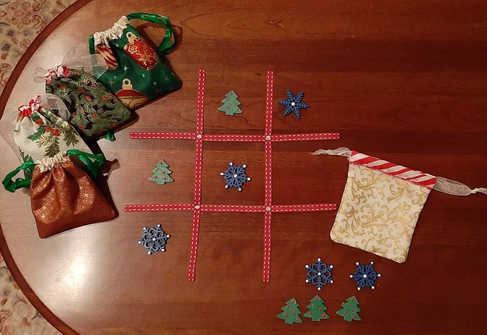 Tic Tac Toe Game, Christmas Theme, Handmade - Etsy
