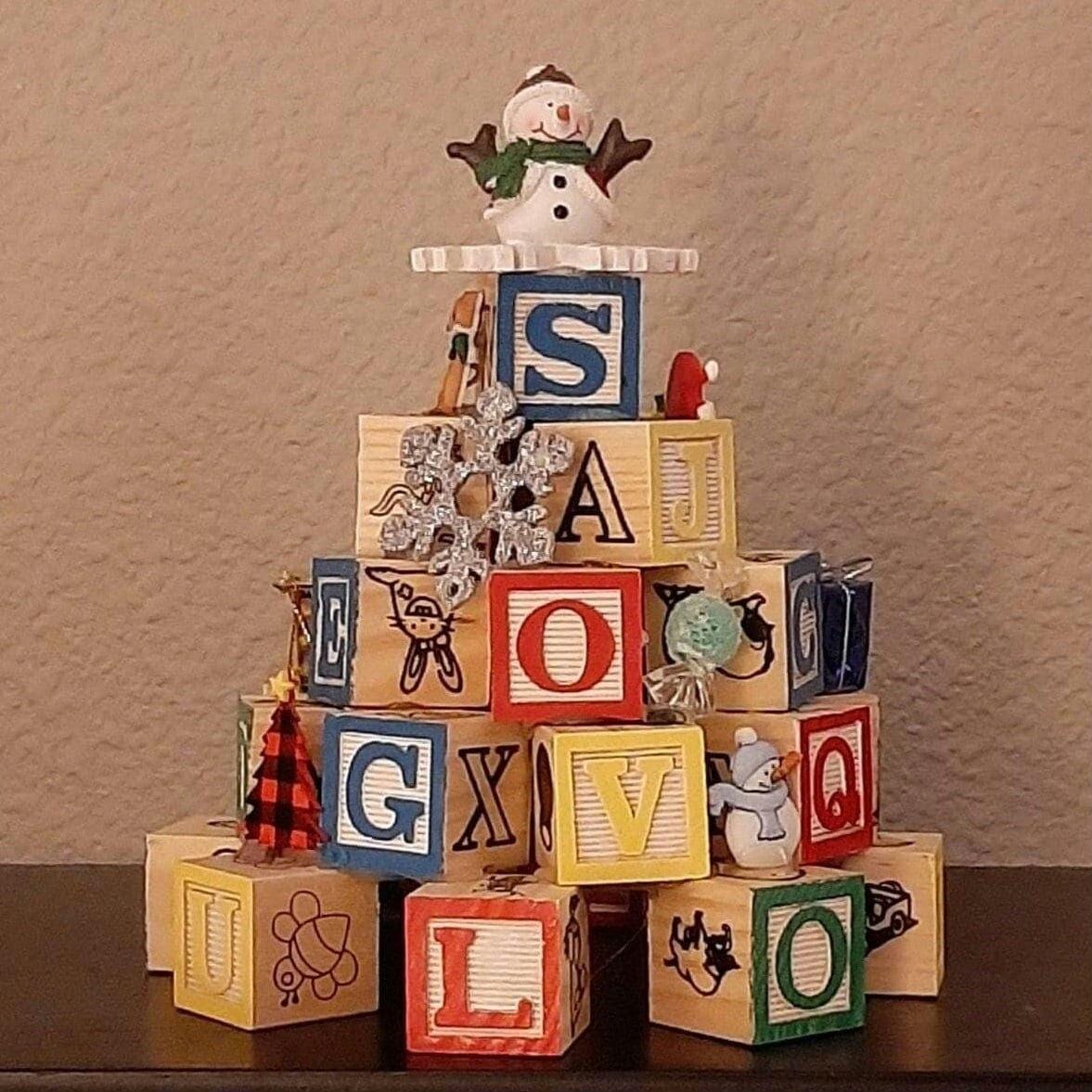 Alphabet Block Tree With Decorations - Etsy
