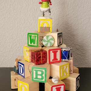 Alphabet Block Tree With Decorations - Etsy