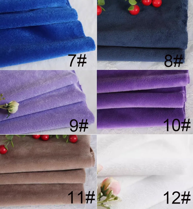 Solid Plush Smooth Minky Fabric by the Yard for Baby Blankets, Stuffed ...
