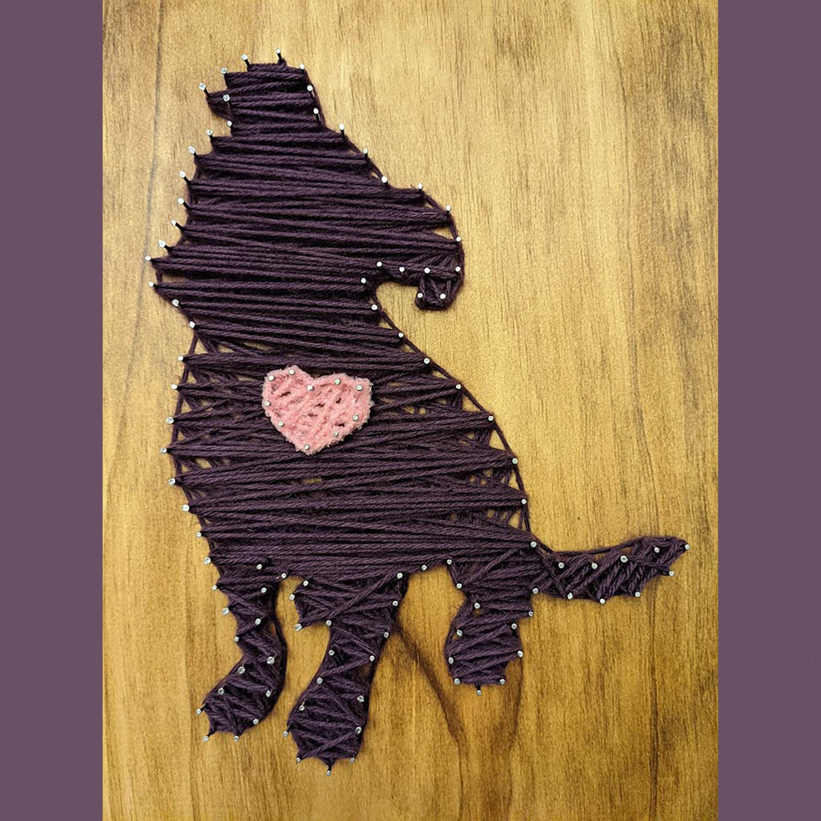 DIGITAL DOWNLOAD : String Art Template Dog With Heart 10.5" Tall- Print ...