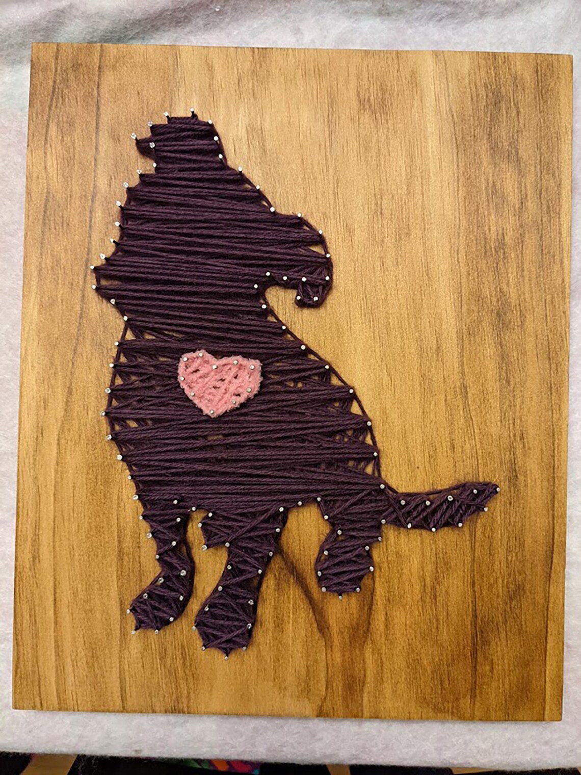 DIGITAL DOWNLOAD : String Art Template Dog With Heart 10.5" Tall- Print ...