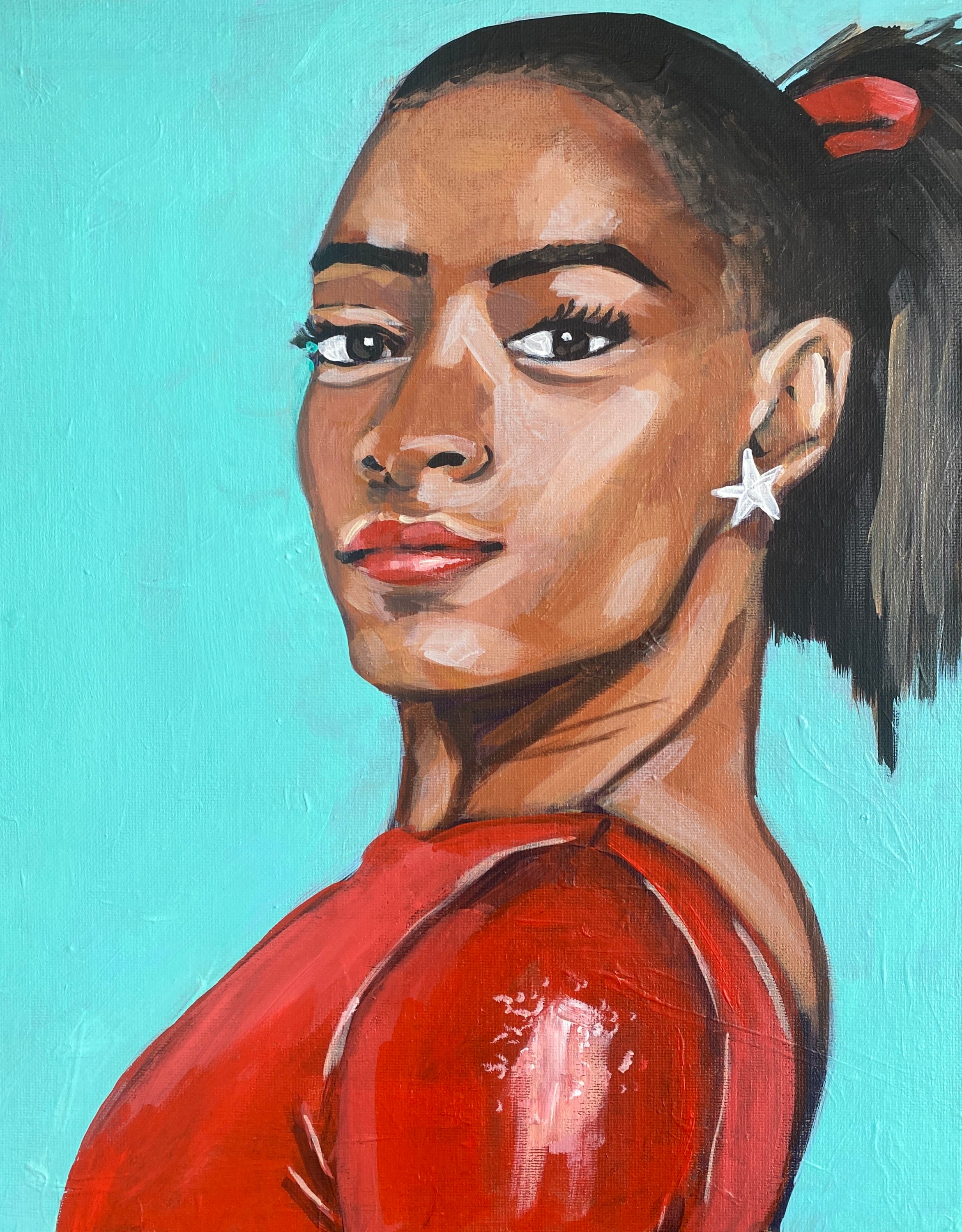 Simone Biles Portrait Painting on Panel Simone Biles Art - Etsy UK