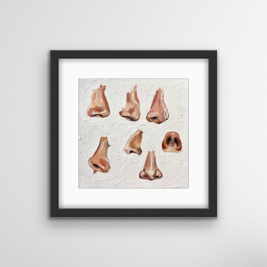 Nose Studies Framed Print With Mat Nose Art Figurative Art Nose Print ...