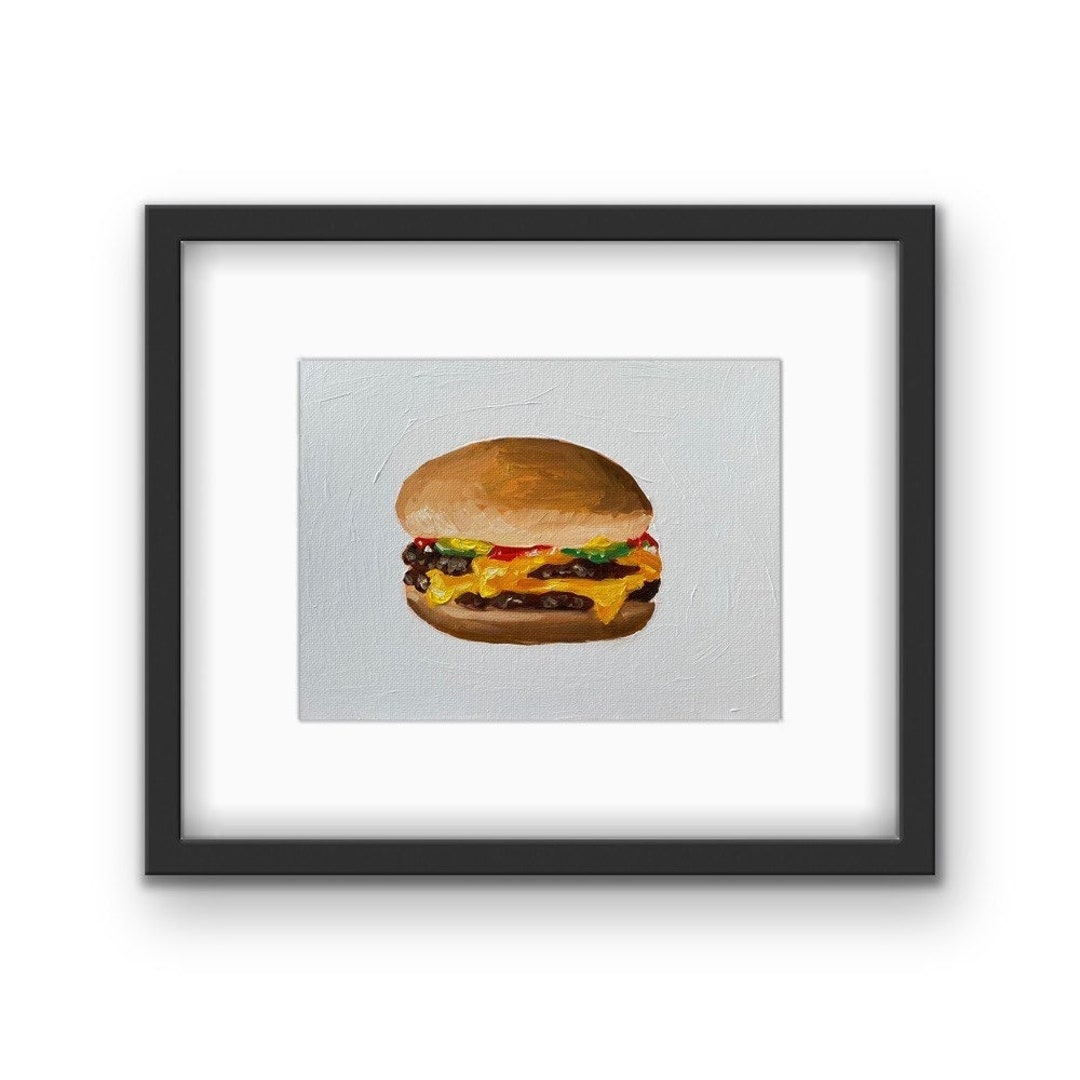 Cheeseburger Framed Print With Mat Mcdonalds Mcdouble Double ...