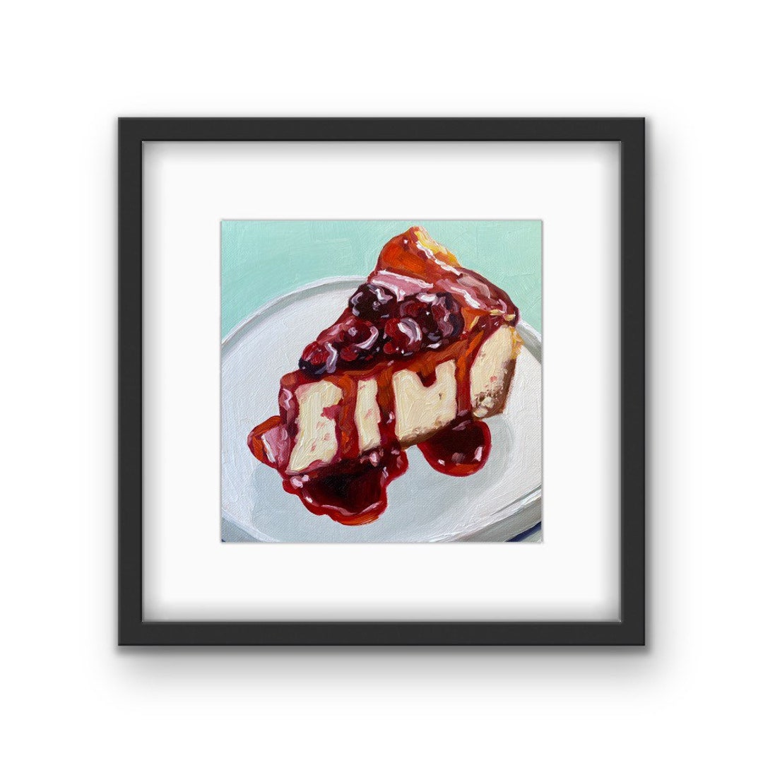 Cherry Cheesecake Framed Print With Mat Cherry Art Cheesecake Art Food ...