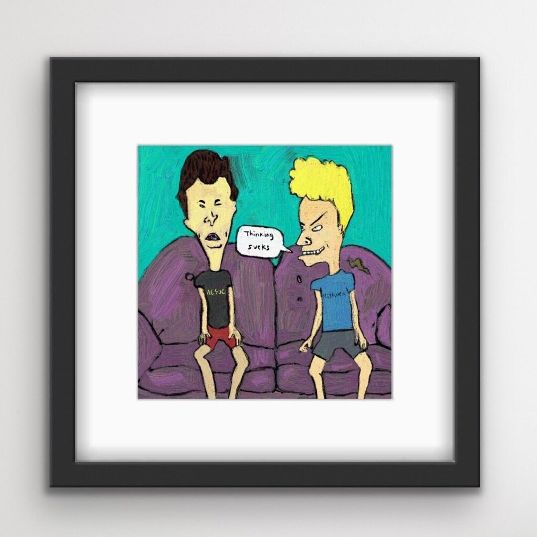 Beavis and Butthead Framed Print With Mat | TV Cartoon Art | Comedy ...