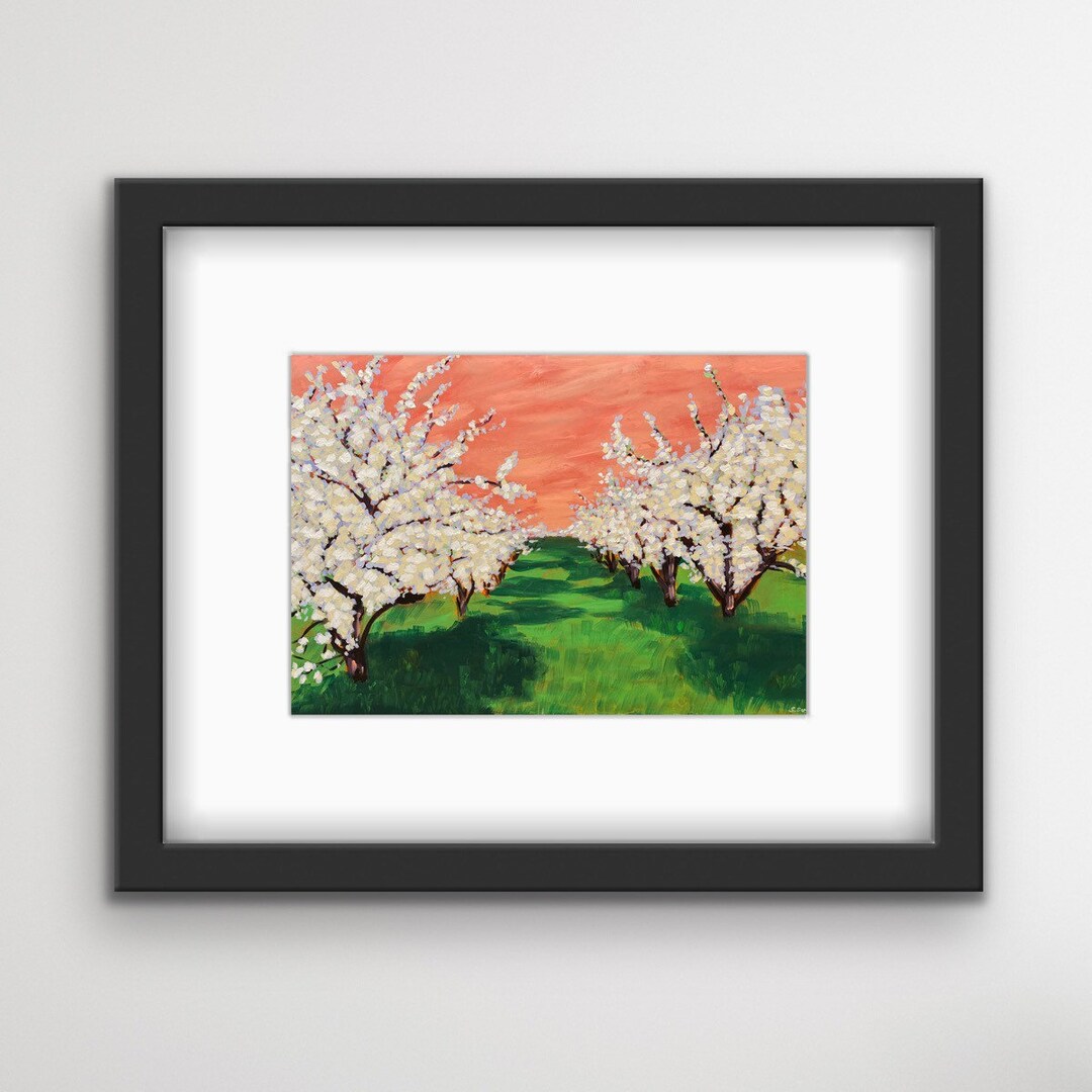 Colorful Cherry Tree Framed Print | Cherry Tree Print | Tree Art Print ...