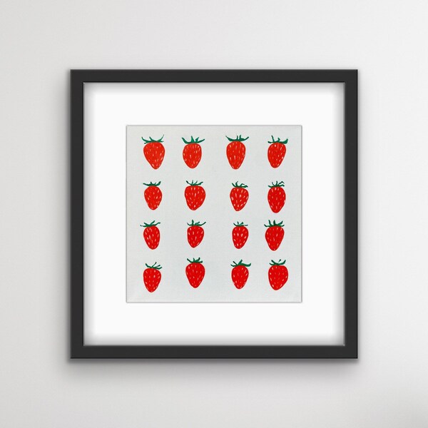 Strawberry Print - Etsy
