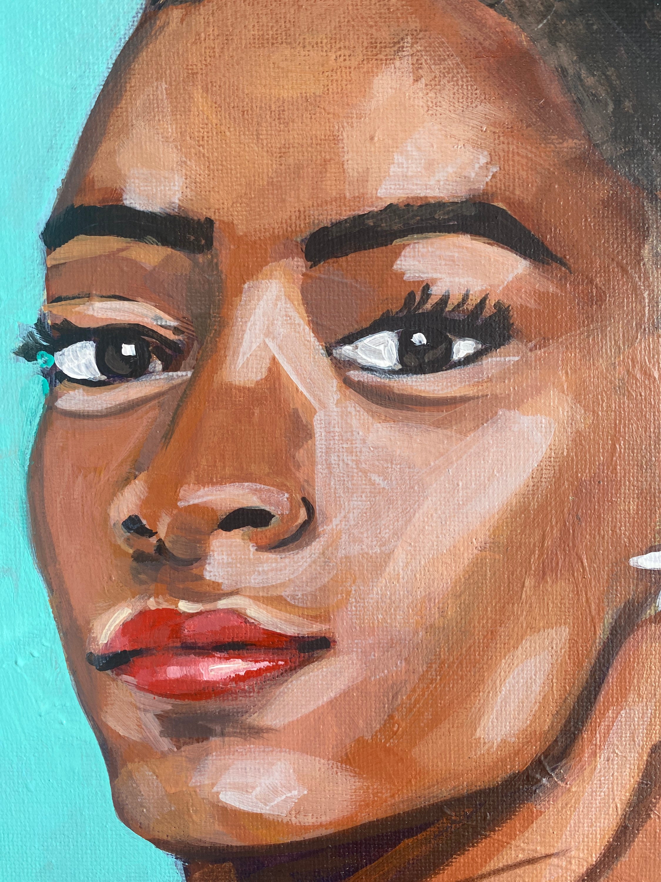 Simone Biles Portrait Painting on Panel Simone Biles Art - Etsy UK