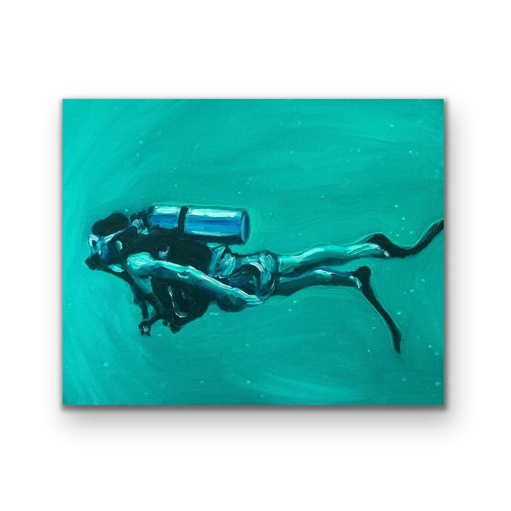 Scuba Diver Painting
