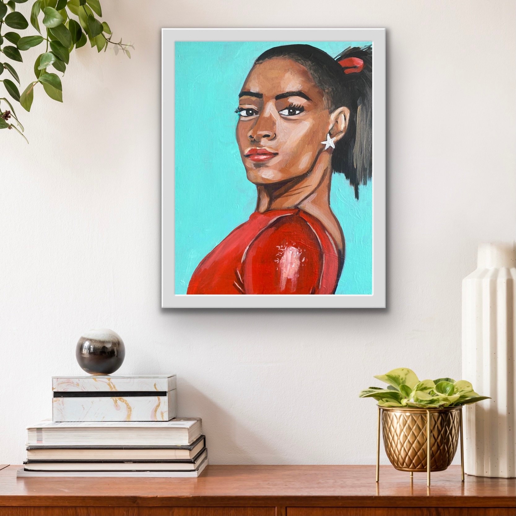 Simone Biles Portrait Painting on Panel Simone Biles Art - Etsy UK